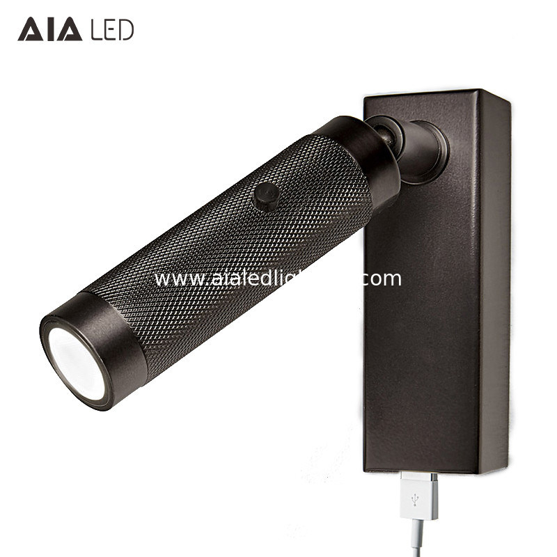 Surface mounted USB reading wall light/flexible bedside wall light ...
